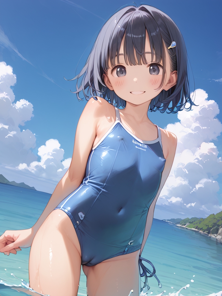 ボブカット〇リJ〇ちゃんのスク水姿 | PromptCom（プロンプトコム）