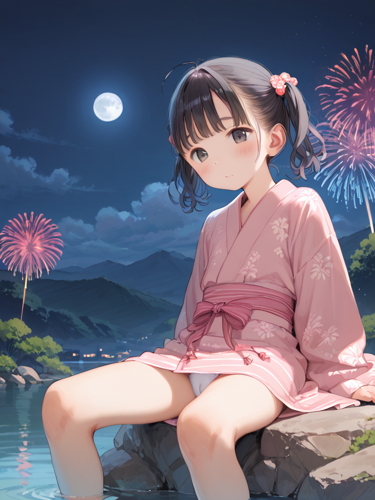 【サンプル】〇リJ〇ちゃんたちが浴衣姿で座りパンチラ＆おっぱい見せ（10枚） | PromptCom（プロンプトコム）